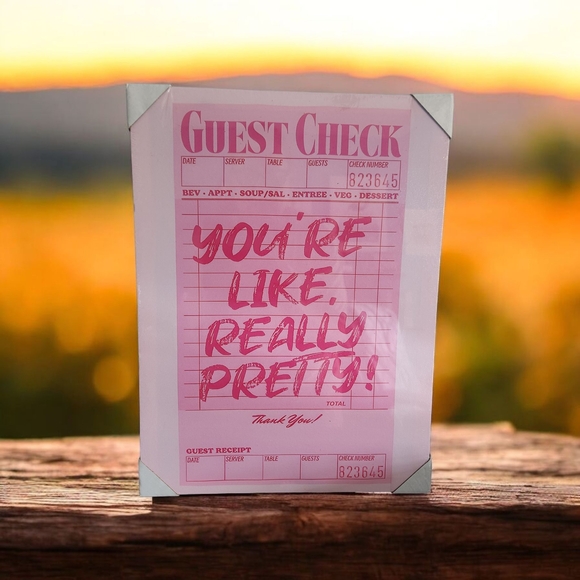 Party Supplies | Pink Guest Check Canvas Picture So Cute | Poshmark